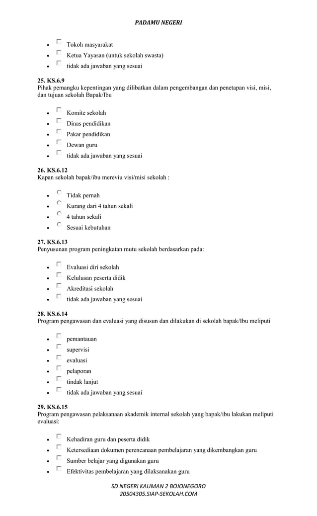Form eds kepala sekolah | PDF