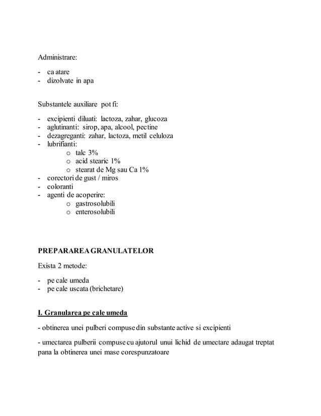 Forme farmaceutice solide | DOCX