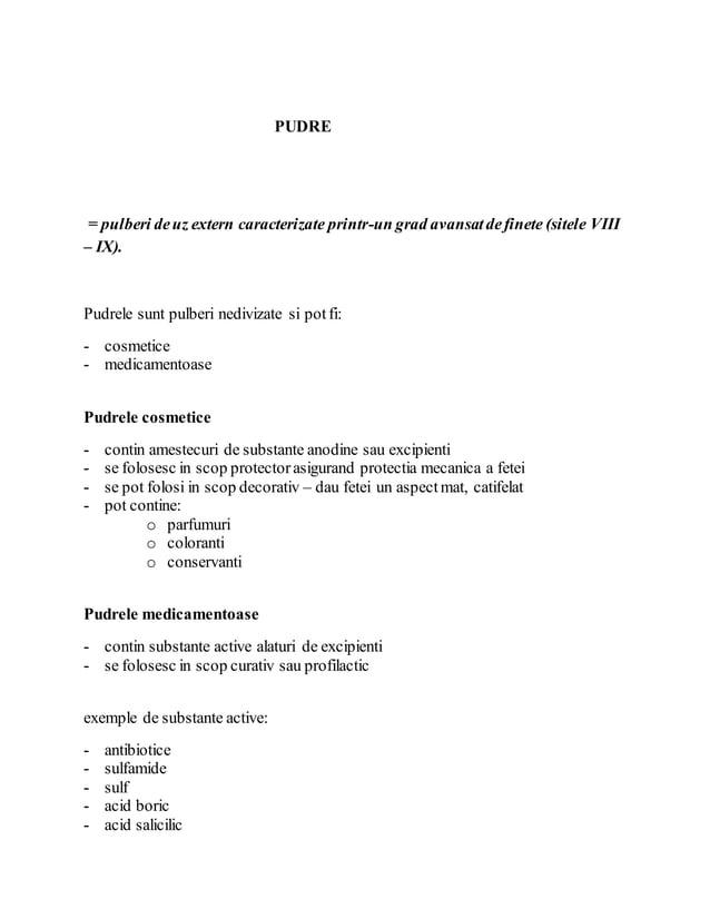 Forme farmaceutice solide | DOCX