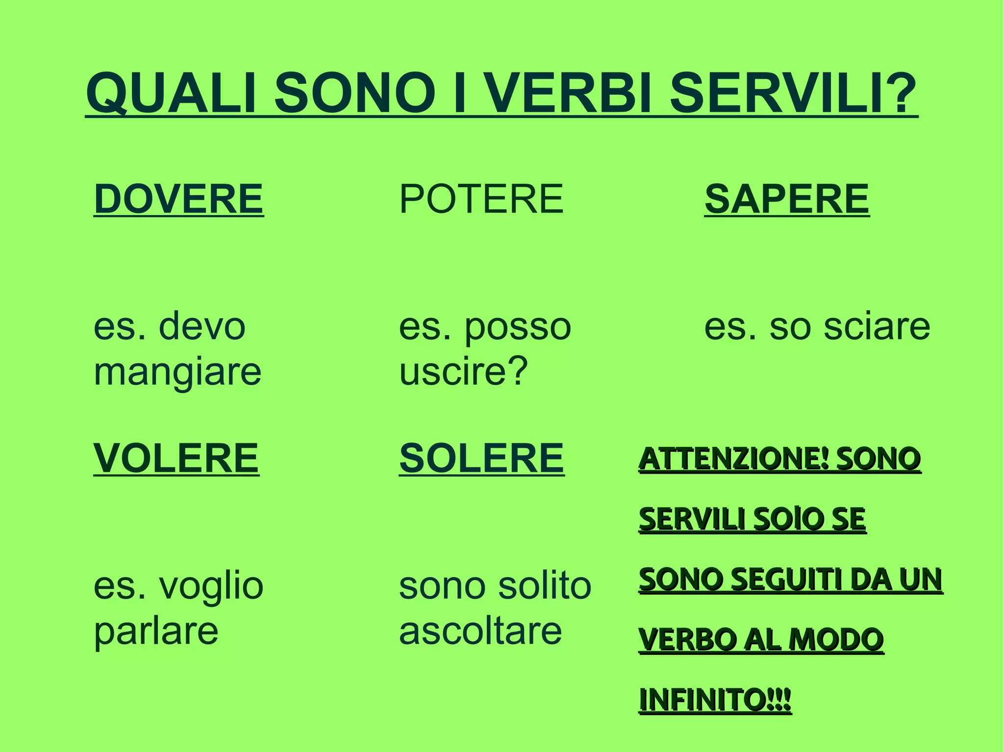 Forme particolari del verbo | PPT