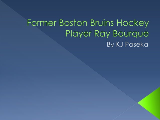 Former Boston Bruins Hockey Player Ray Bourque | PPT