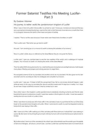Former satanist testifies his meeting lucifer | DOCX