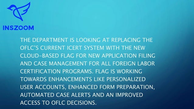 Form ETA-9141 available in INSZoom for electronic filing through FLAG ...