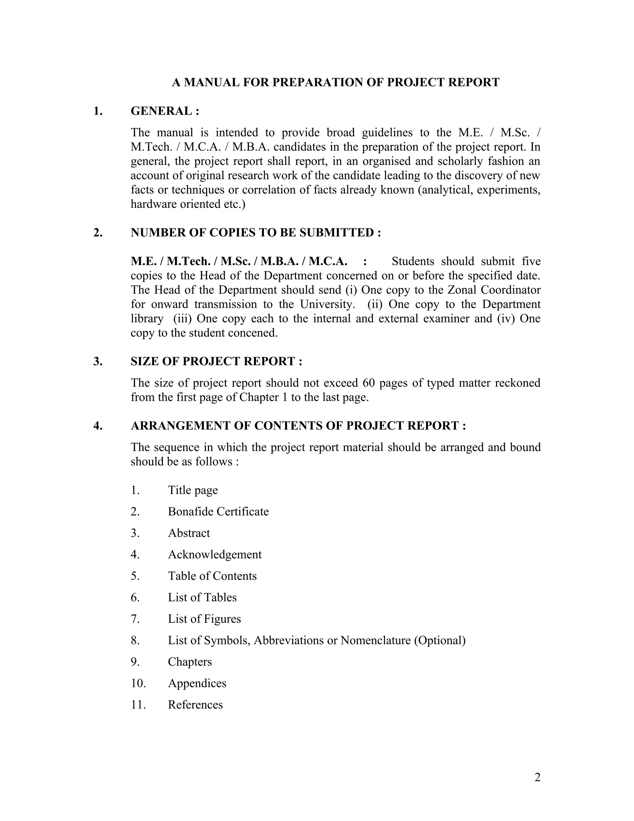 Formet Of Project Report | DOC