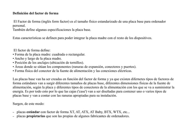 Los factores de forma | PPT