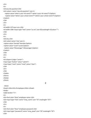 Form & frame | DOC | Web Design and HTML | Internet