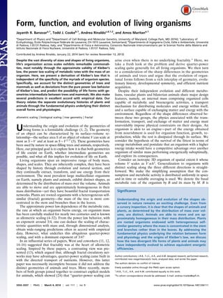 Form, function, and evolution of living organisms | PDF