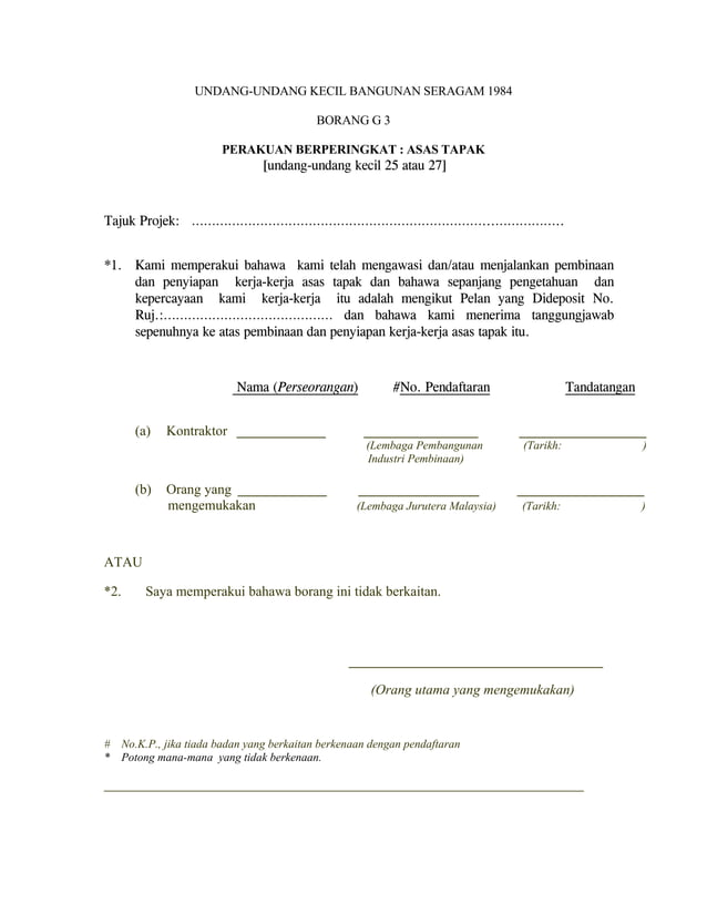 Form G1 G21(Bm) | PDF