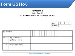 FORM GSTR-6 PPT | PPTX