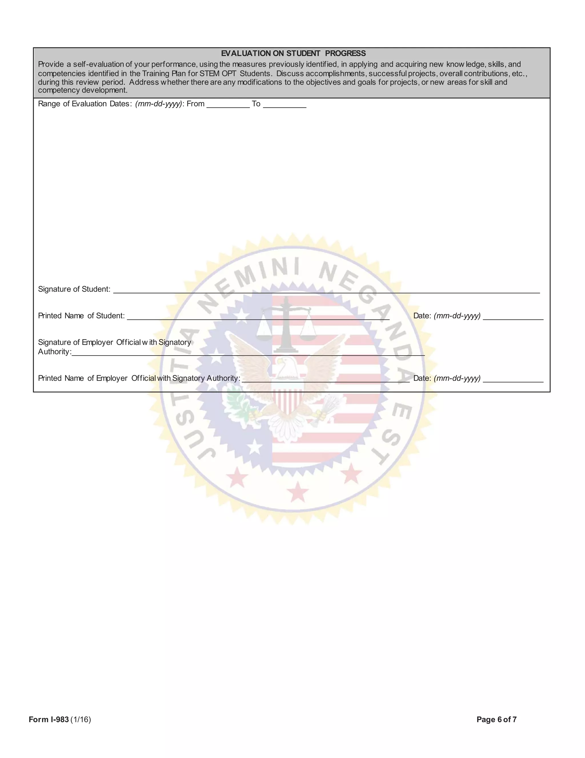 Form i 983 sample | PDF