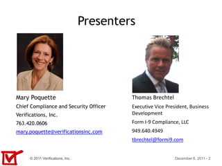 Form I-9 and E-Verify: Current Requirements, Anticipated Changes and ...