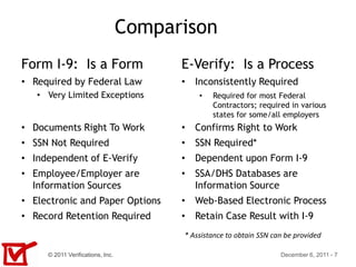 Form I-9 and E-Verify: Current Requirements, Anticipated Changes and ...
