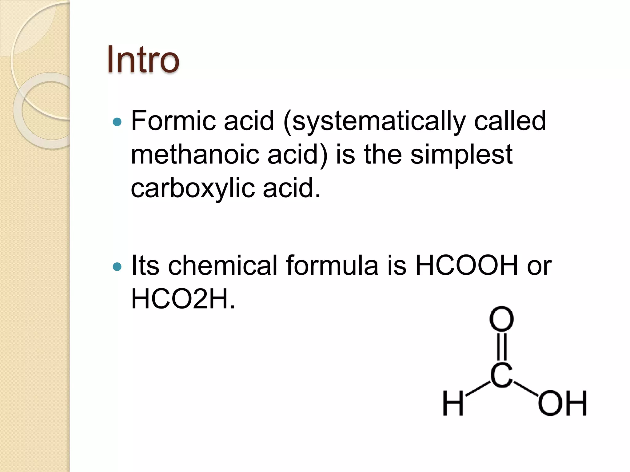 Introduction of Formic Acid | PPTX