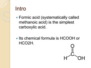 Formic Acid Formula