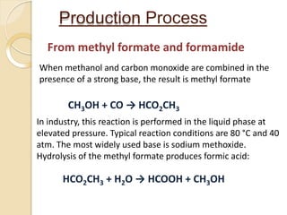Industrial Preparation of Formic acid | PPTX