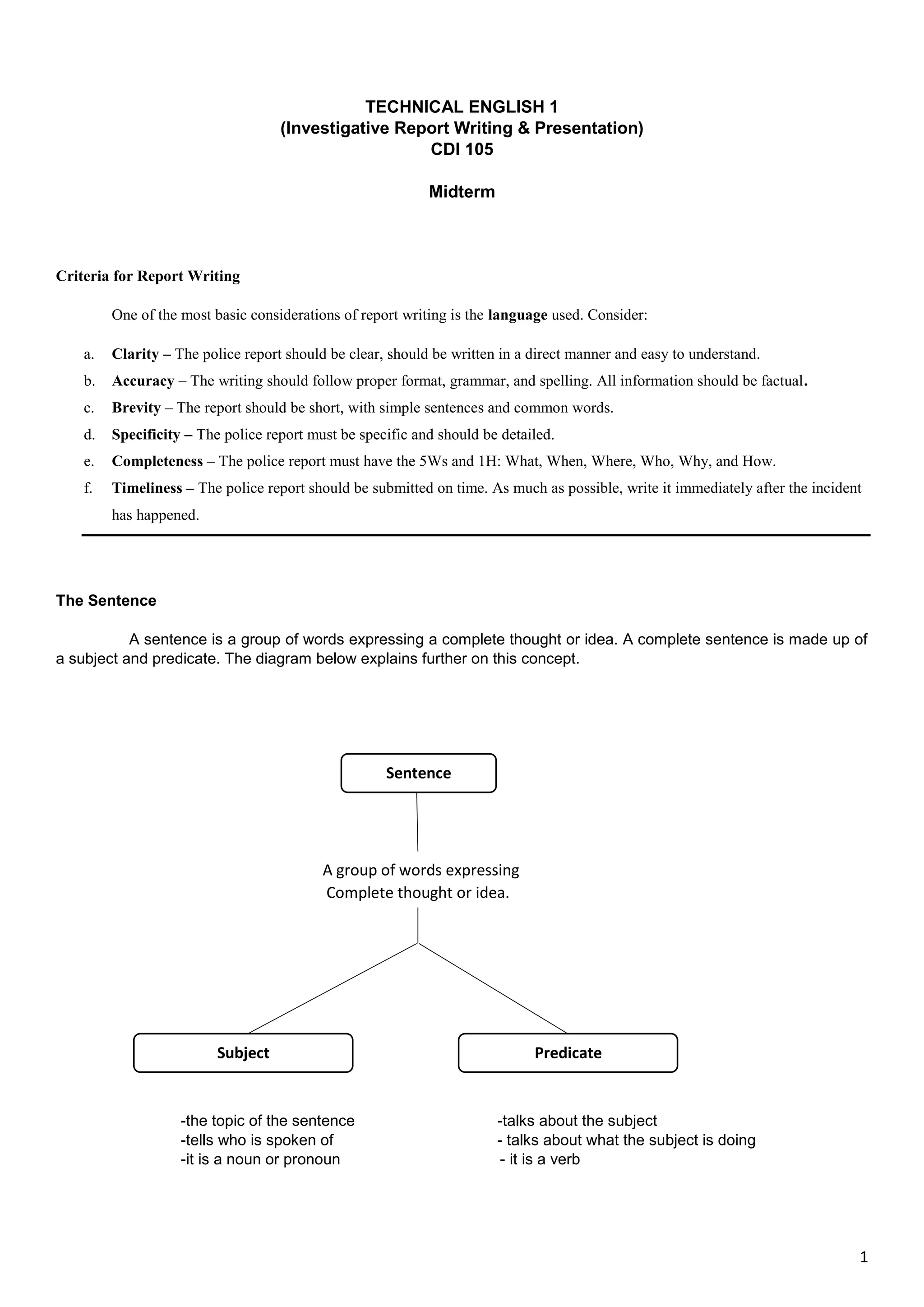 Technical English 1 | DOCX