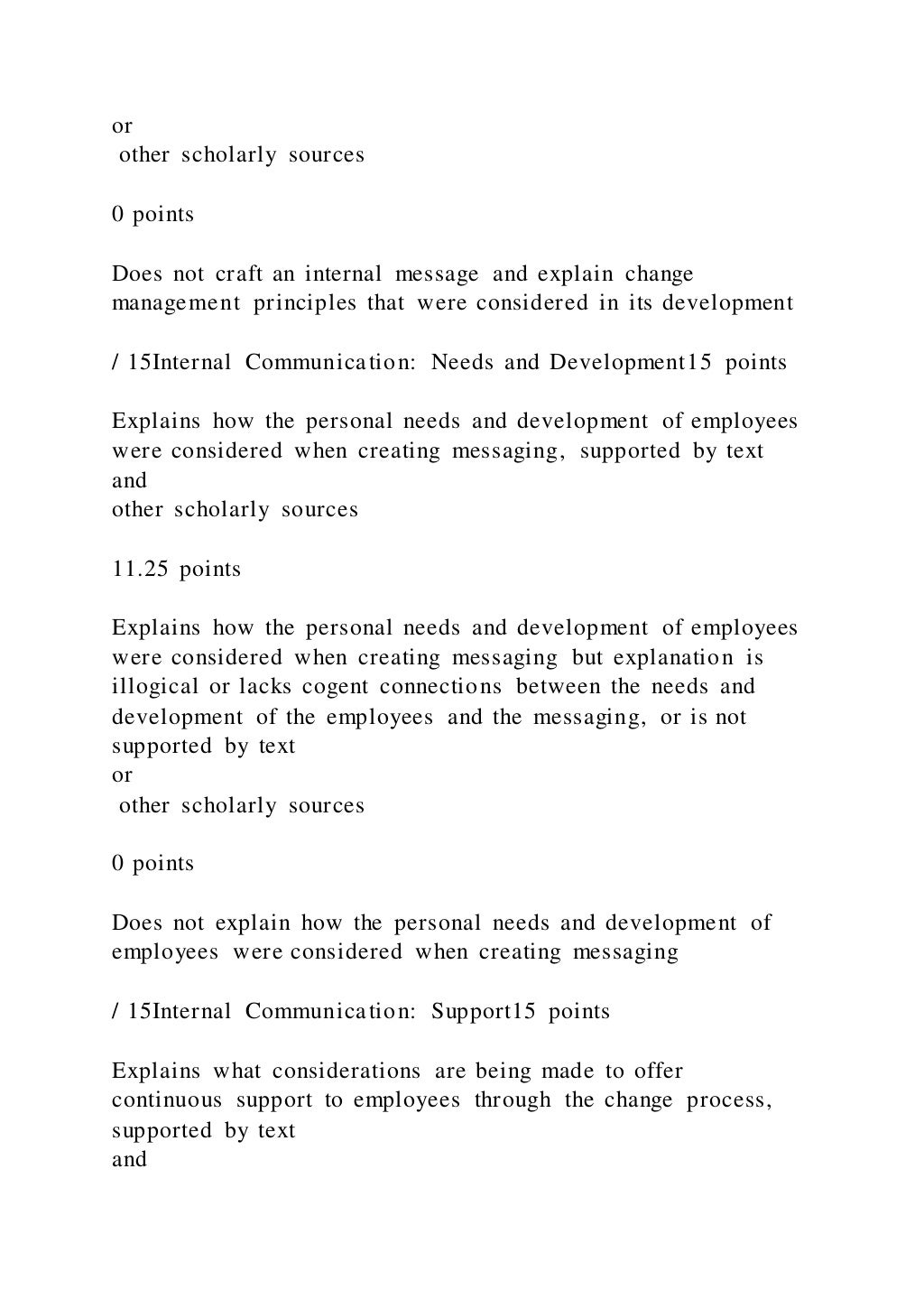 For Milestone Two, craft the internal message that will be used to a | DOCX