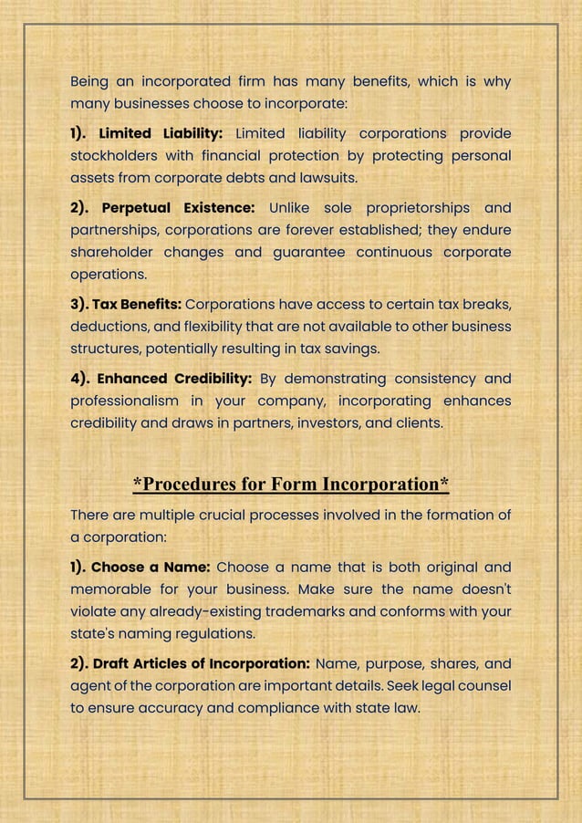 Form Incorporation: Streamlining the Company Formation Process | PDF