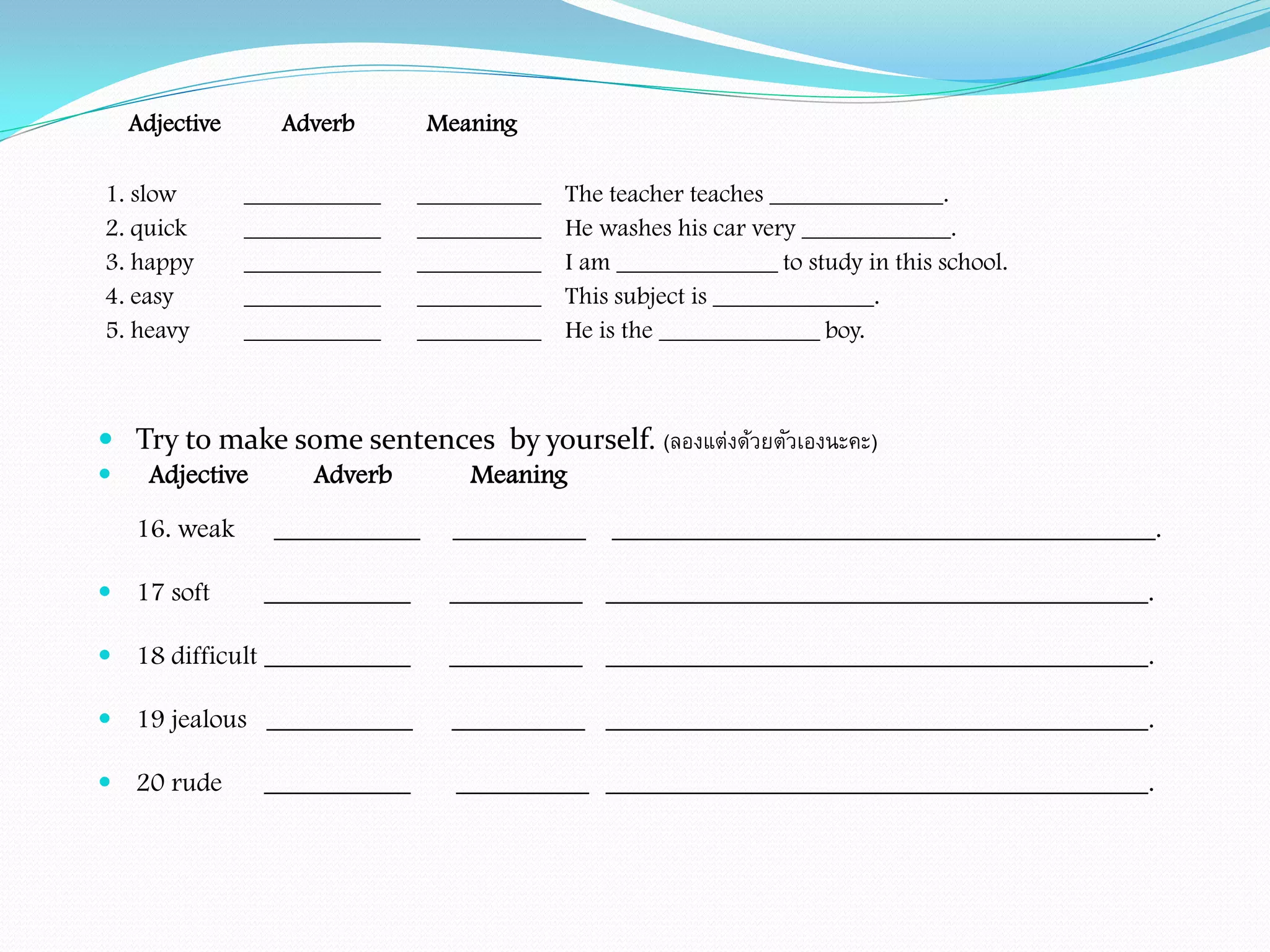 Forming adverbs from adjectives | PDF