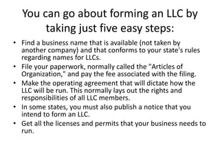 Forming an LLC | PPTX