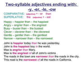 Forming comparative and superlative adjectives | PPT