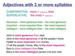 Forming comparative and superlative adjectives | PPT