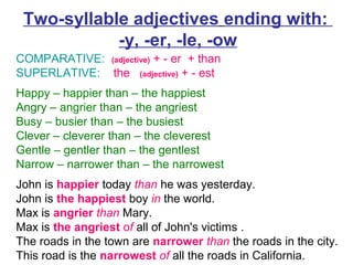 Forming comparative and superlative adjectives | PPT