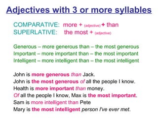 Forming comparative and superlative adjectives | PPT