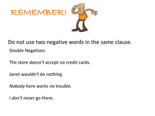 Forming negative sentences correctly | PPTX