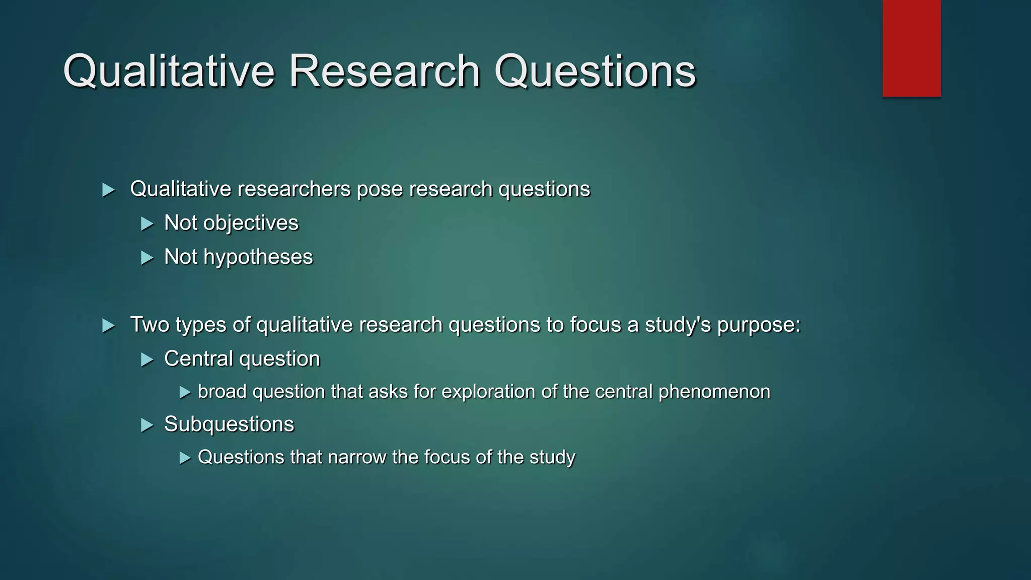 Forming Qual/Quan/Mixed Research Questions | PPTX