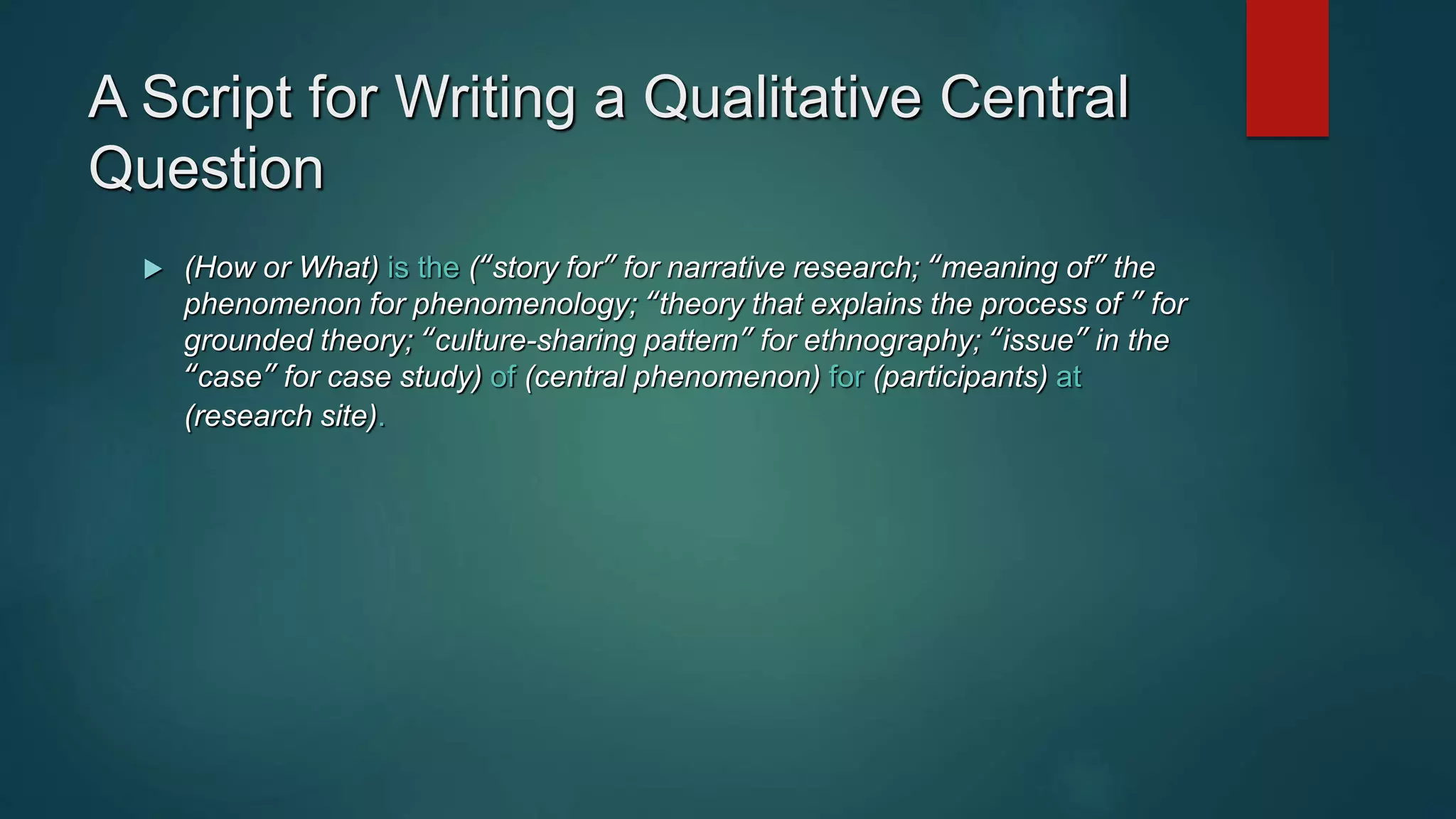 Forming Qual/Quan/Mixed Research Questions | PPTX