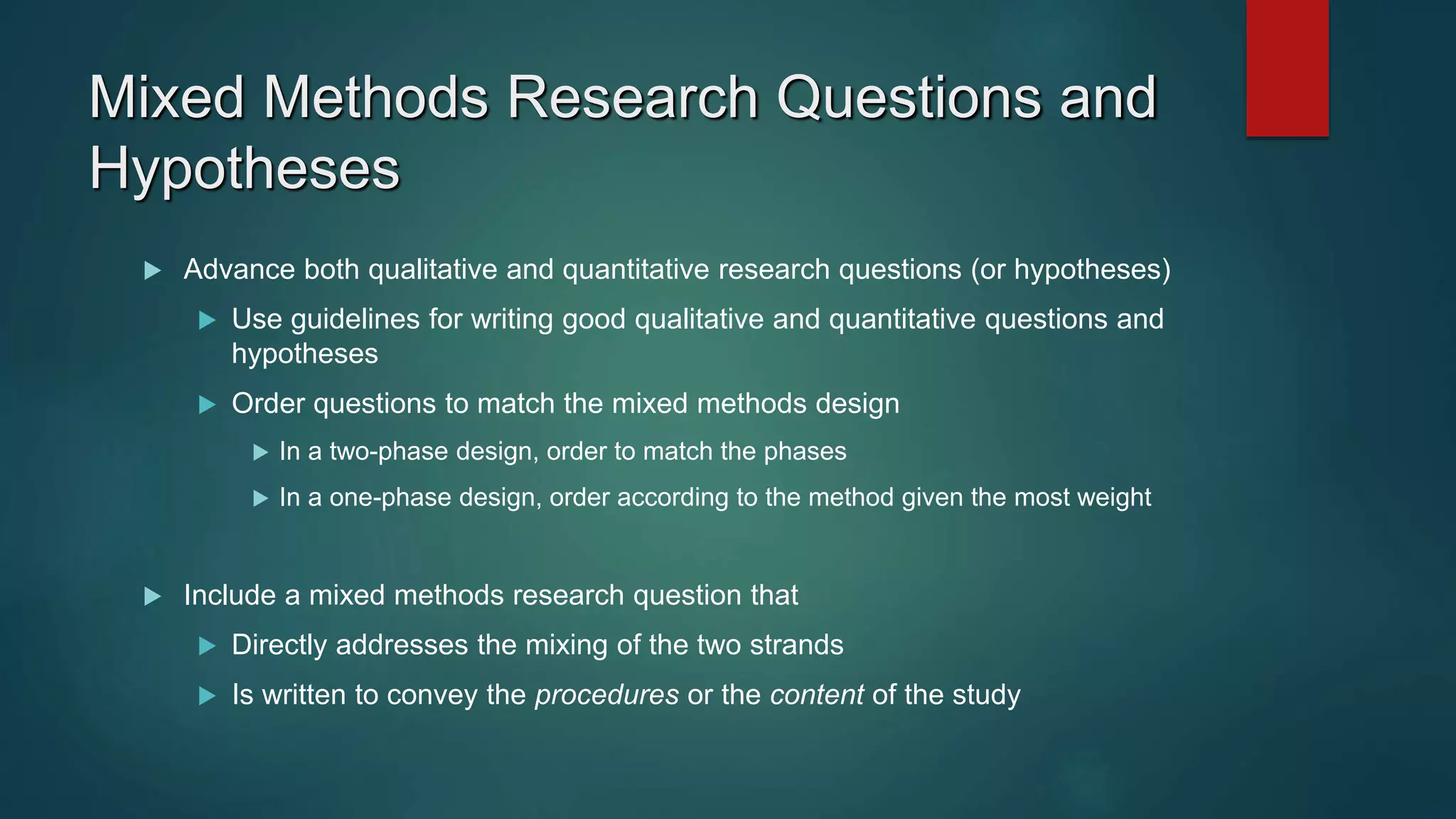 Forming Qual/Quan/Mixed Research Questions | PPTX