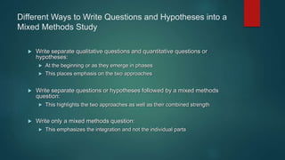 Forming Qual/Quan/Mixed Research Questions | PPTX