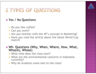 Forming English Questions | PDF