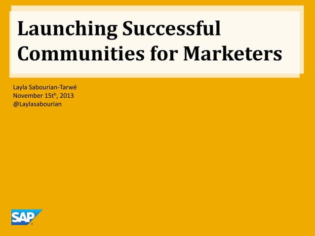 Forming successful communities | PPT