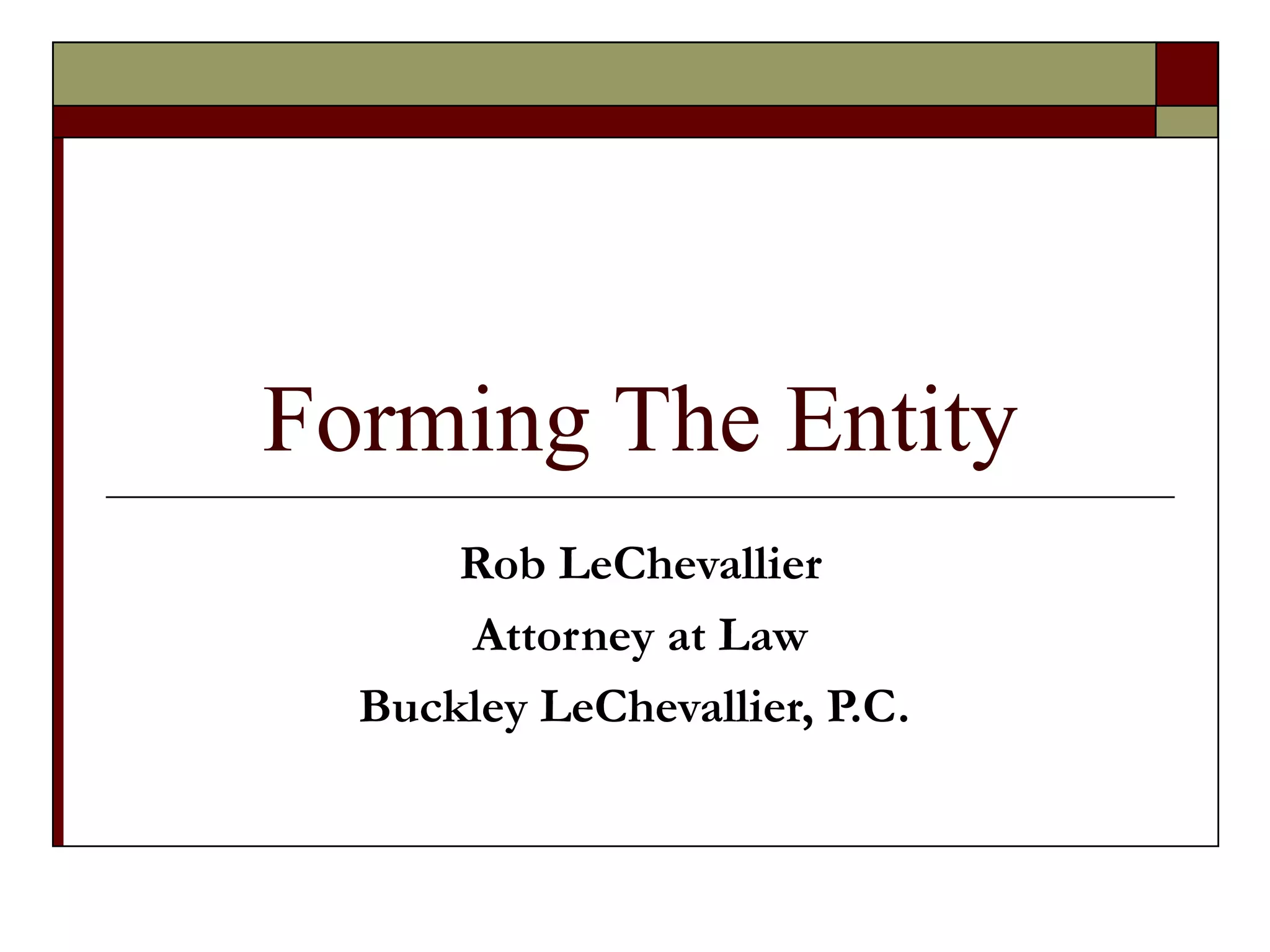 Forming The Entity | PPT