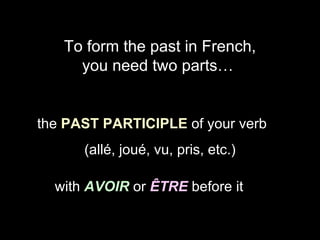 Forming the past in french | PPT
