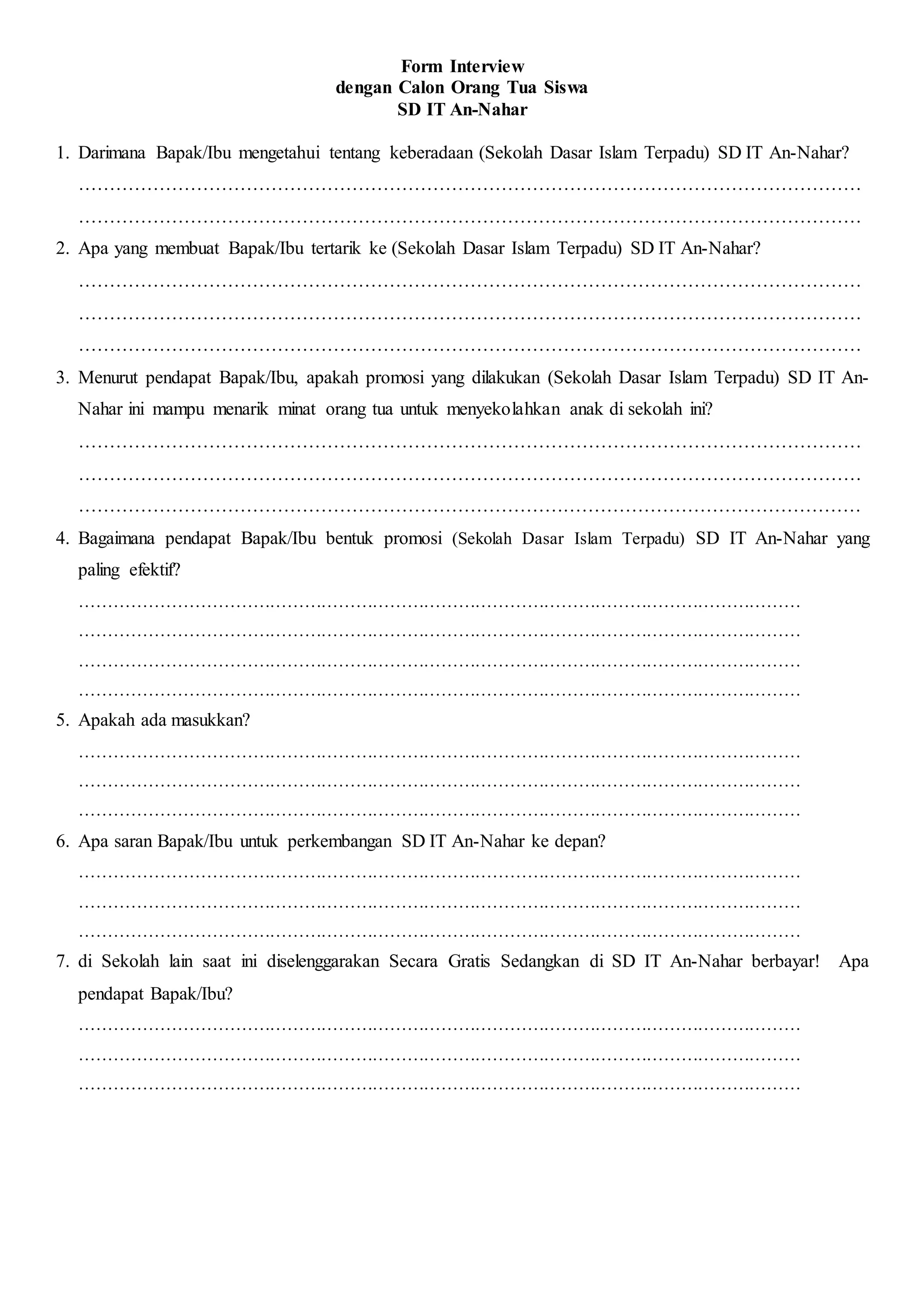 Form interview | PDF