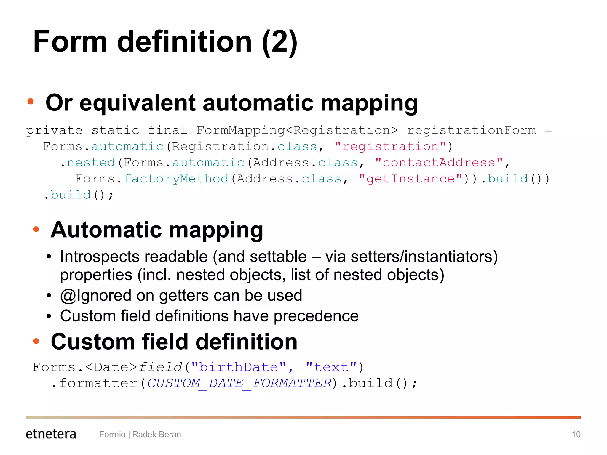 Formio - form definition & binding library for Java platform | PPT
