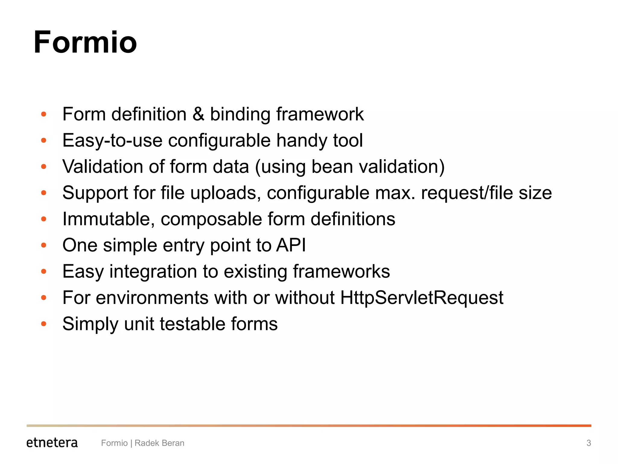 Formio - form definition & binding library for Java platform | PPT