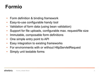 Formio - form definition & binding library for Java platform | PDF
