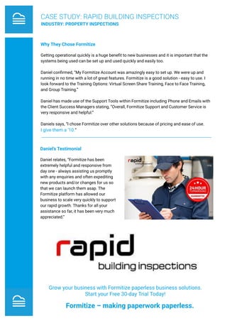 Formitize Case Study Rapid Building Inspections | PDF