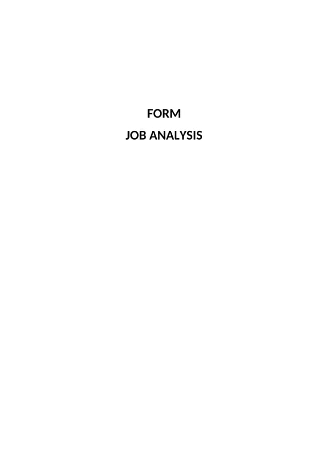 Form Job Analysis.docx revisi sudah sesuai | PDF