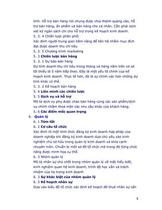 Form ke hoach kinh doanh vcci | DOC