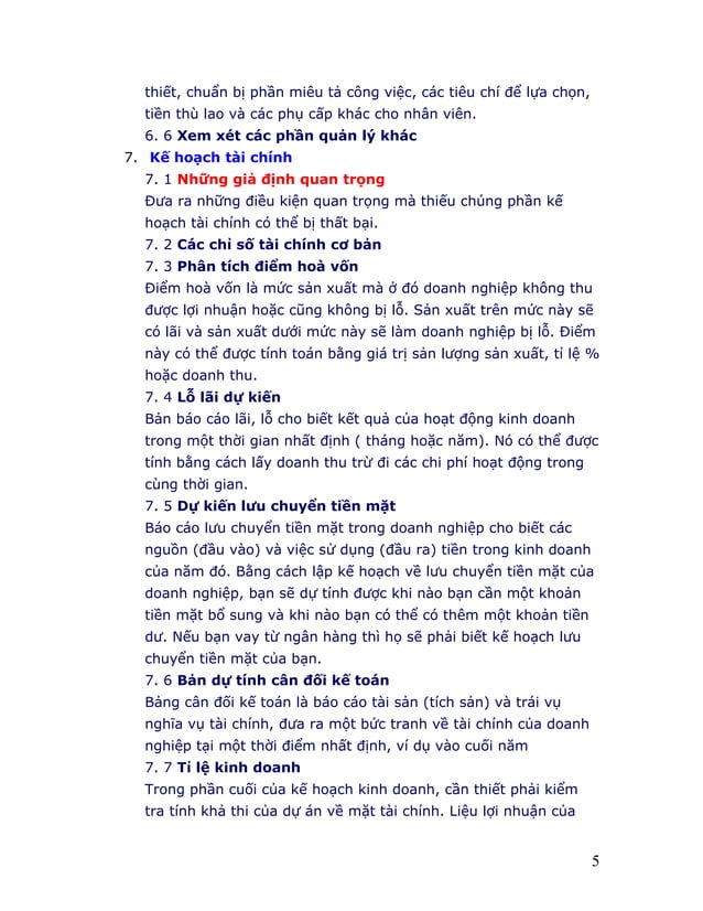 Form ke hoach kinh doanh vcci | DOC