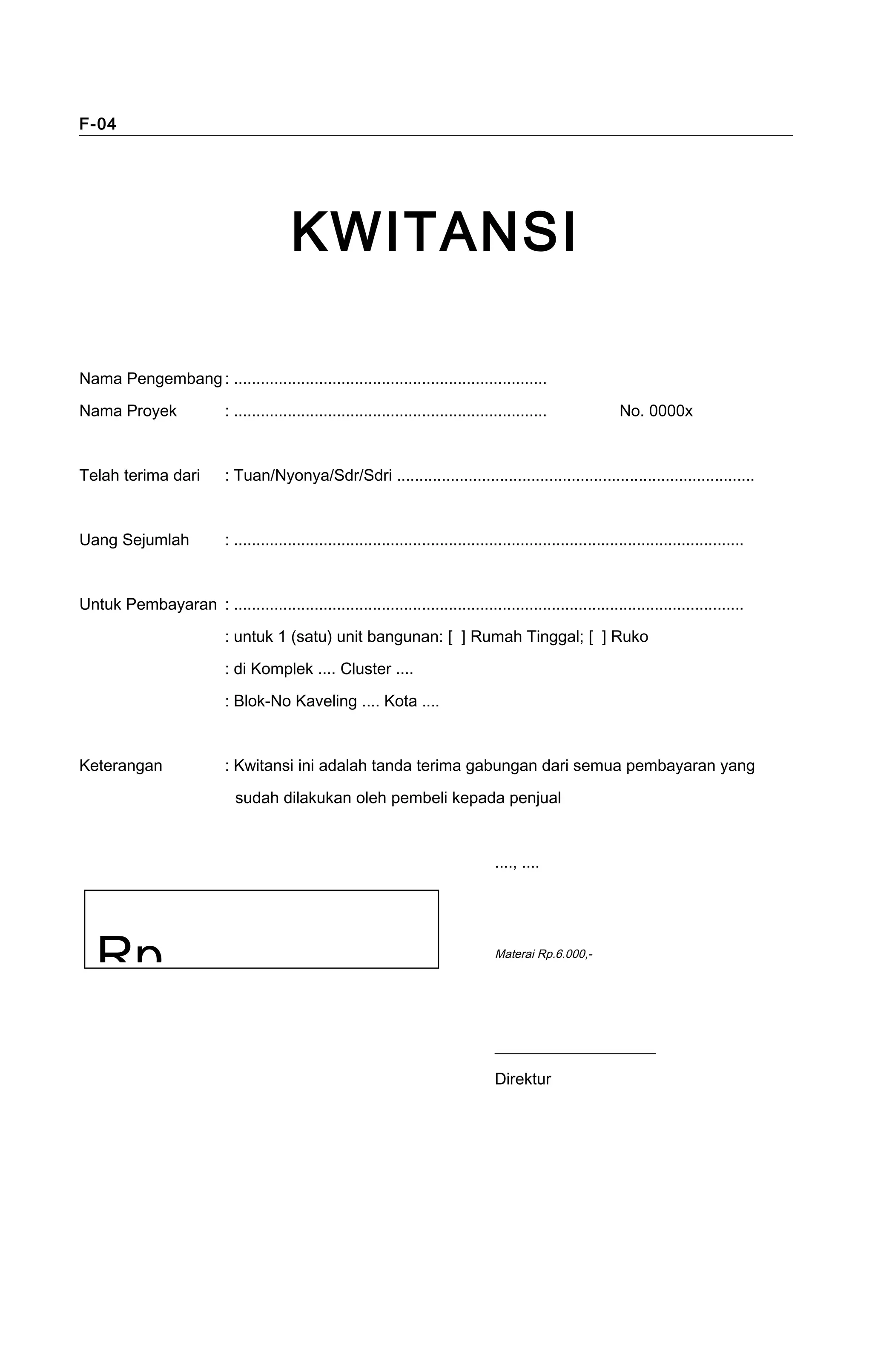 Form keu04 (kwitansi gabungan) | DOC