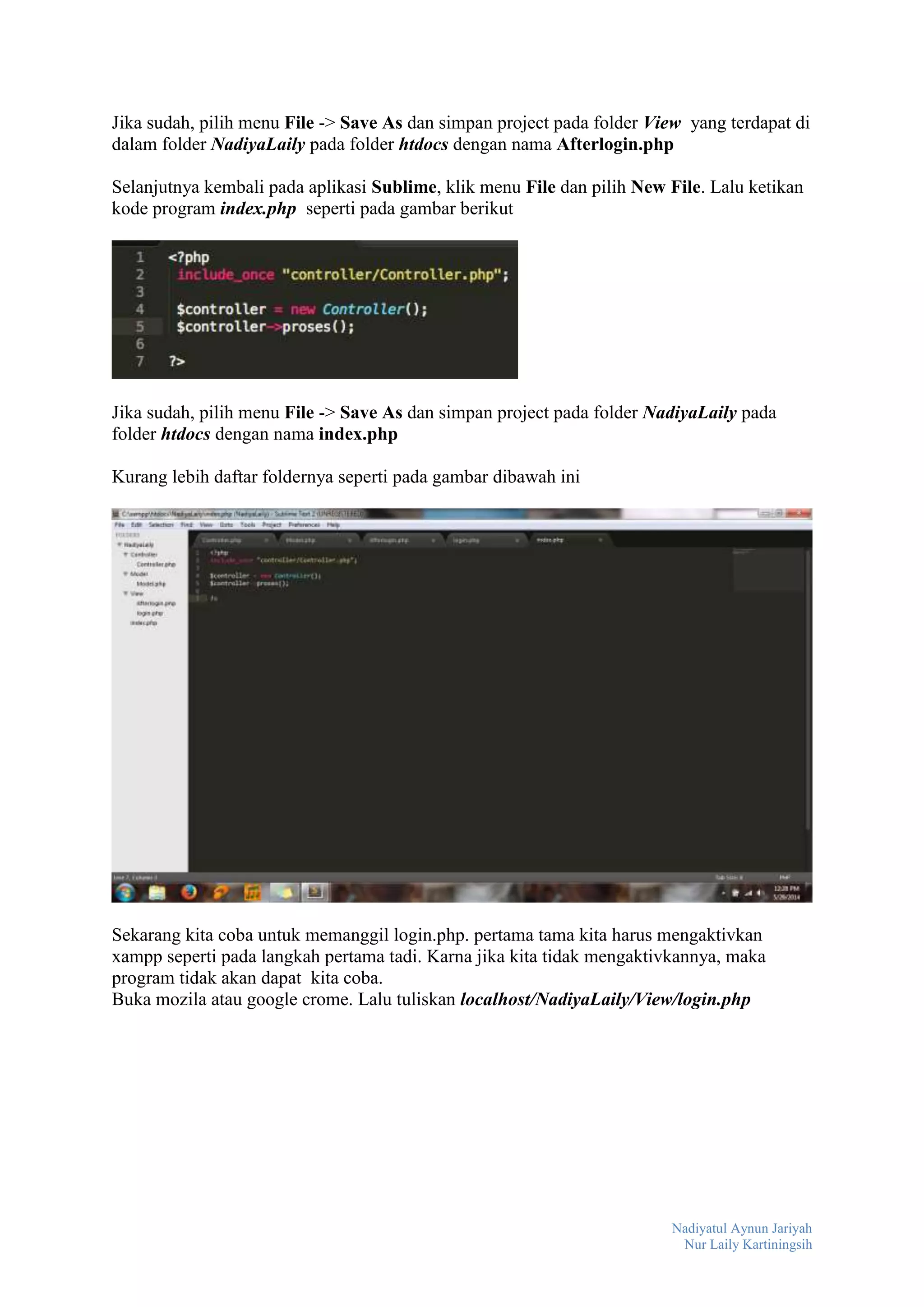 Tutorial Form login menggunakan MVC | DOCX
