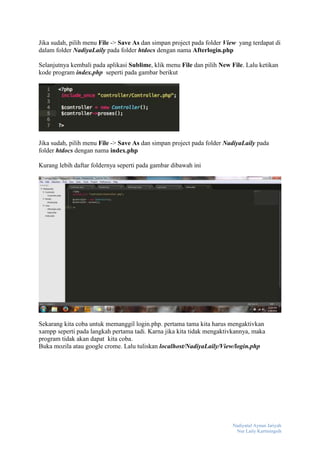 Tutorial Form login menggunakan MVC | DOCX