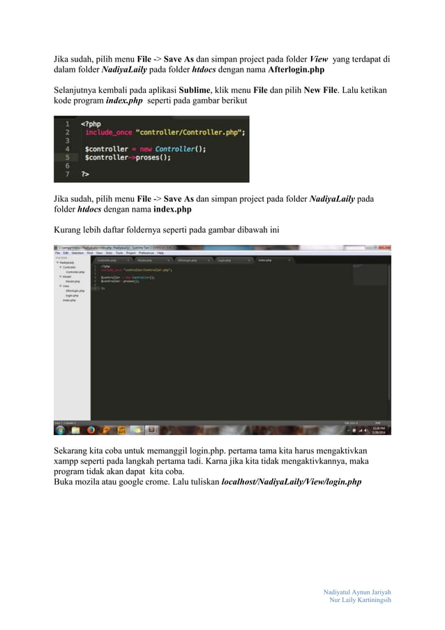 Tutorial Form login menggunakan MVC | DOCX