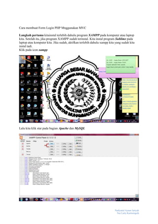Tutorial Form login menggunakan MVC | DOCX